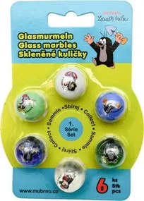 MORAVSKÁ ÚSTŘEDNA Kuličky Krtek 6 ks / Sklo / Na kartě / 3+