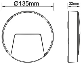 ACA Lighting LED přisazené svítidlo SLIM 3W/230V/3000K/200Lm/55°/IP65/IK08, kruhové bílé