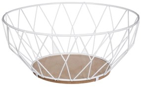 Kovová mísa na ovoce Diamond White, 28x11,5 cm