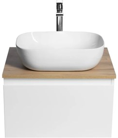 Aqualine Aqualine, ALTAIR skříňka s deskou 58 cm, bílá/dub emporio, AI263-02