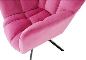 Designové otočné křeslo, růžová Velvet látka / černá, KOMODO