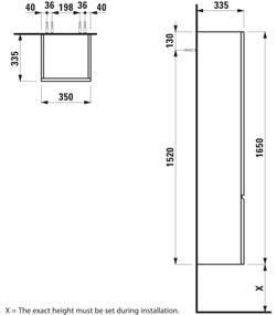 LAUFEN H4831220954791 - Koupelnová skříňka PRO 165 cm dub