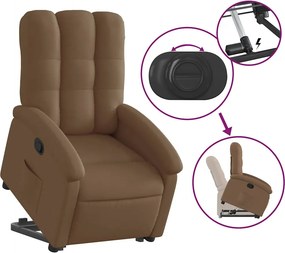 Zvedací polohovací křeslo hnědé textil 3204096