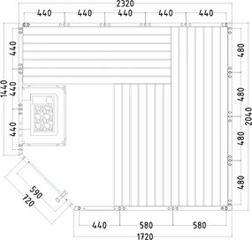 Sentiotec finská sauna Komfort Corner Large 234x206x204cm