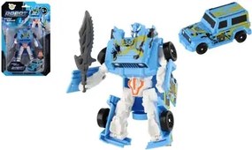 TEDDIES Transformer auto-robot modrý / Plast / 14 cm / od 5 let