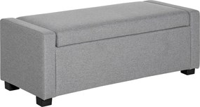 HOMCOM Úložná lavička, čalouněná lavička se skladovacím prostorem, lavička na konec postele, moderní design, plast, šedá tkanina, vícúčelová, 120x50x…