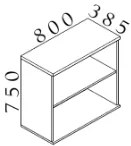 NABYTEK-DESIGNOVY.CZ - SN280 12 - Kancelářská skříň nástavbová Komfort, 80x38,5x75 cm, bez dveří, javor