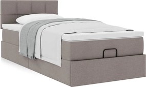 Osmanský postel s matrací taupe 90x200 cm textil 3311432