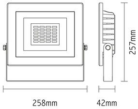 ACA Lighting LED venkovní reflektor X 50W/230V/3000K/4000Lm/120°/IP66, černý