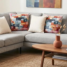 SCANquilt povlak SOFAS aqua geo pestrá 45 x 45 cm