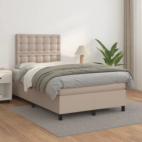 Box spring postel s matrací cappuccino 120x200 cm umělá kůže