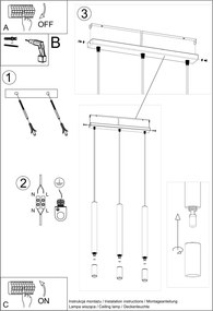 Sollux Lighting Závěsné svítidlo WEZYR 3 černé