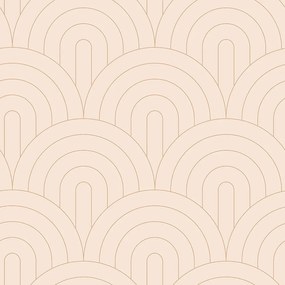 Béžová vliesová tapeta, geometrický obloukový vzor 139216, Art Deco, Esta