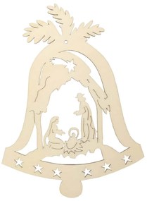 AMADEA Dřevěná ozdoba zvonek s betlémem 20 cm