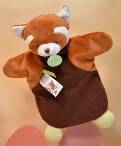 Doudou Plyšový maňásek panda červená 25 cm / od 0 let