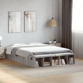 Rám postele šedý sonoma 120 x 190 cm kompozitní dřevo 3280599