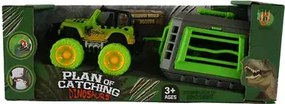 MAC TOYS Auto Jeep s přívěsem a dinosaurem / plast