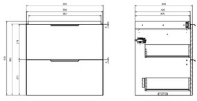 Cersanit S598-045-DSM - Závěsná koupel. skříňka pod umyvadlo MALIKA 60x45 cm dub