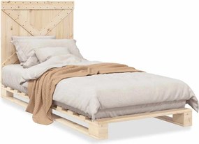 Rám postele s čelem 90 x 200 cm masivní borové dřevo 3281568