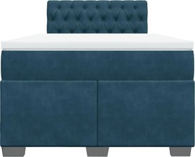 Box spring postel s matrací tmavě modrá 120 x 200 cm samet 3286292