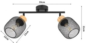 Brilagi - Bodové svítidlo BASKLITE 2xE27/15W/230V kaučukovník/černá