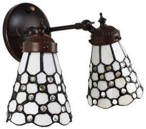 Nástěnná lampa Tiffany s bílými stínidly Diantha – 30x23x23 cm