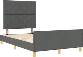 Rám postele s čelo Tmavě šedá 120 x 200 cm textil 3344796