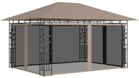 Altán s moskytiérou 4 x 3 x 2,73 m taupe 180 g/m² 312252