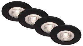 Brilo | Brilo - SADA 4x LED Koupelnové podhledové svítidlo LED/4,9W/230V IP44 černá | BL1218