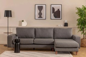 Hanah Home Rohová pohovka BERLIN šedá pravá
