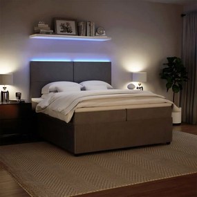 Box spring postel s matrací světle šedá 200x200 cm samet 3294724