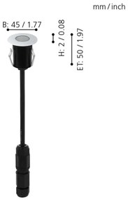 Eglo 98182 - LED Venkovní nájezdové svítidlo TRONTO LED/1W/230V IP65