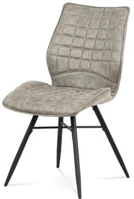 Jídelní židle HC-444 Lanýžová látka vintage, kov černý mat