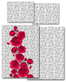 Povlečení Veba GEON tisk Červená růže Velikost: 140x200 cm + 70x90 cm