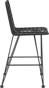 Barové stoličky 2 ks černé 45 x 56 x 103,5 cm PE ratan a ocel 319431