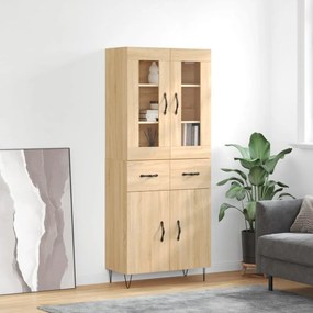 vidaXL Skříň highboard 69,5 x 34 x 180 cm kompozitní dřevo [3198562] Barva: kouřový dub