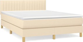 Box spring postel s matrací krémová 140x200 cm textil 3140782