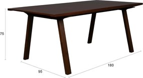 Jídelní stůl s deskou v dekoru jasanového dřeva 95x180 cm Adamello – Dutchbone