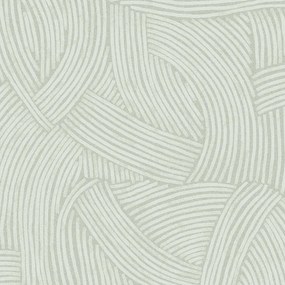 Šedozelená vliesová tapeta s grafickým etno vzorem 318014 Twist Eijffinger