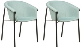Sada 2 čalouněných jídelních židlí mátové zelené AMES Beliani