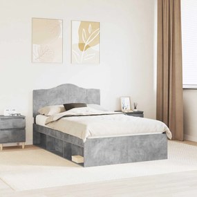 Rám postele s čelo Beton 120 x 200 cm Masivní borové dřevo 3413329