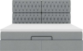 Osmanský rám postele s matrací světle šedá 160x200cm textil 3313251