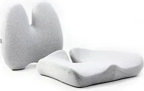 Powerton Set bederní opěrky a podsedáku šedá / ergonomický / paměťová