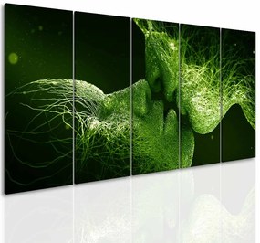 Malvis ® Obraz na stěnu Něžný polibek zelená Velikost (šířka x výška): 125x60 cm