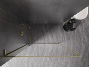 Mexen Kioto-F L sprchová stěna Walk-in s rámem 55 x 202 cm, transparentní 8 mm, zlatá - 800-055-174-50-00