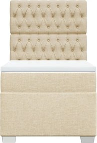 Box spring postel s matrací krémová 90x200 cm textil 3290383