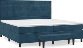 Box spring postel s matrací tmavě modrá 200x200 cm samet 3137867