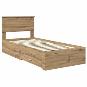 Rám postele s čelo Artisanový dub 90 x 200 cm Kompozitní dřevo 3408325