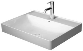 Duravit DuraSquare - Umyvadlová mísa 60x47 cm, bez přepadu, s otvorem pro baterii, DuraCeram, WonderGliss, bílá 23546000411