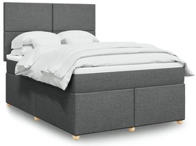Box spring postel s matrací tmavě šedá 160x200 cm textil 3293625